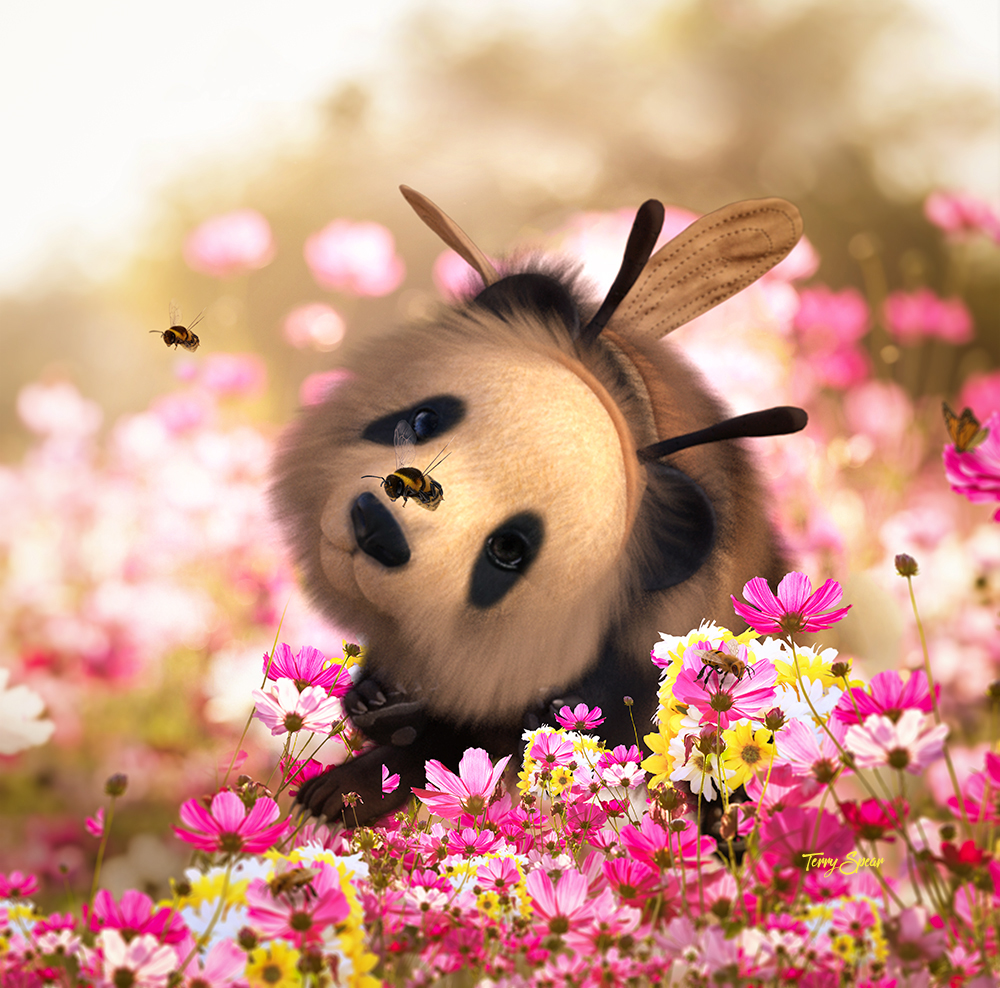 Bumblebees & the Panda–Whimsical Art | Terry Spear's Shifters